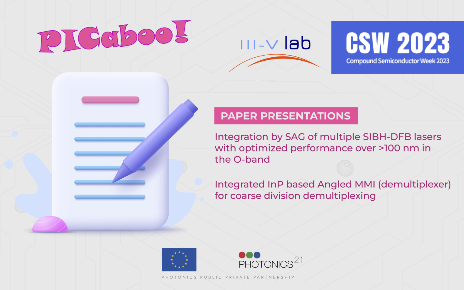 PICaboo project partner III-V Lab at Compound Semiconductor Week 2023 ...